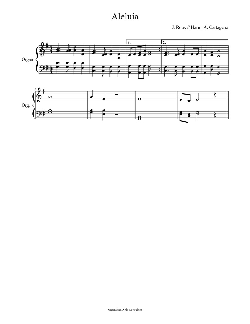 Aleluia Sheet music for Organ (Solo) | Musescore.com