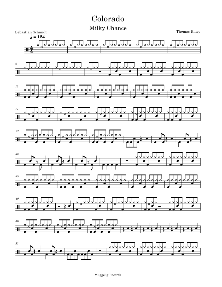 Colorado – Milky Chance Sheet music for Drum group (Solo) | Musescore.com