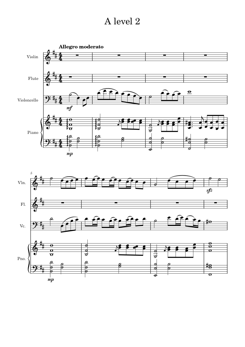 Mia Composition Sheet music for Piano, Flute, Violin, Cello (Mixed Ensemble) | Musescore.com