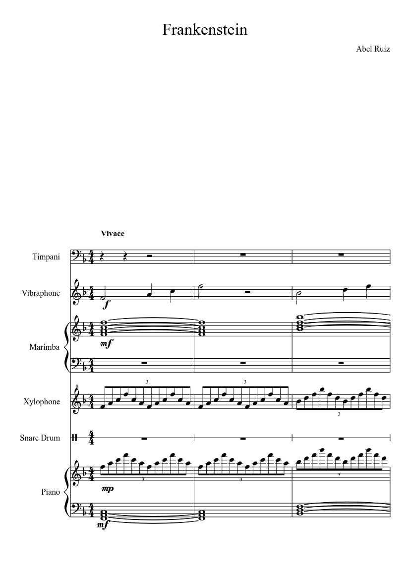 Frankenstein (Updated) Sheet music for Piano, Timpani (Mixed Duet ...