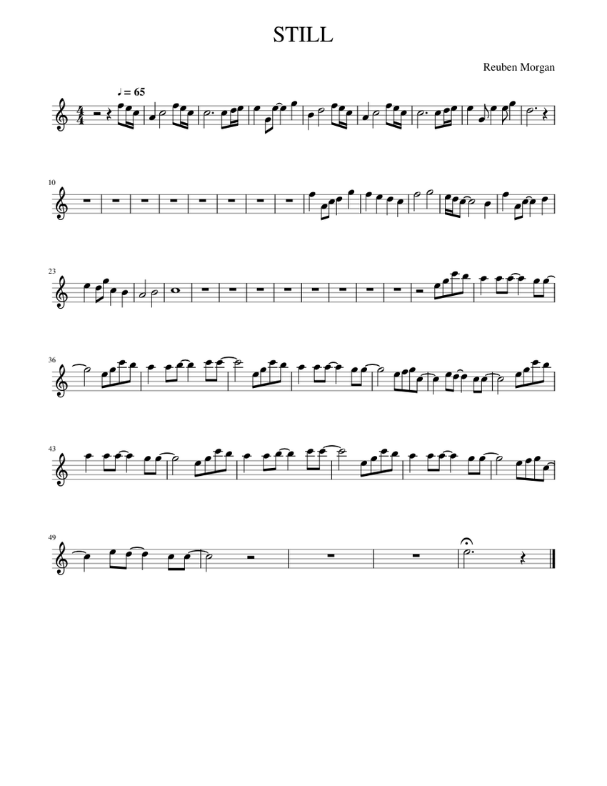 STILL by Reuben Morgan Sheet music for Flute (Solo) | Musescore.com