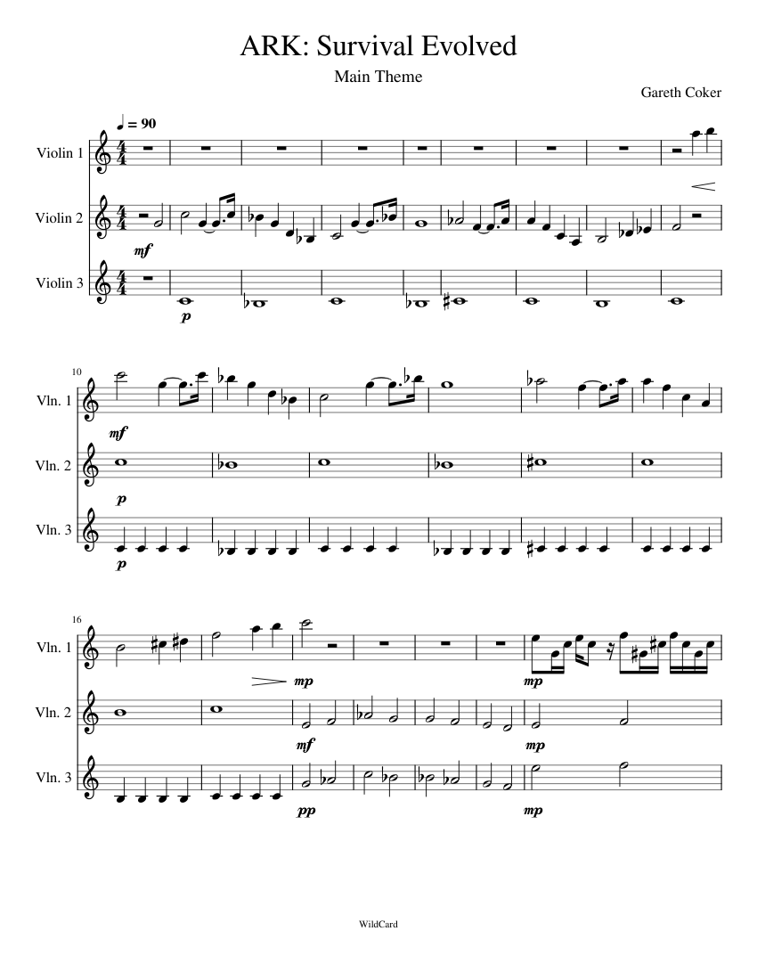 ARK: Survival Evolved OST – Misc Computer Games Sheet music for Violin ...
