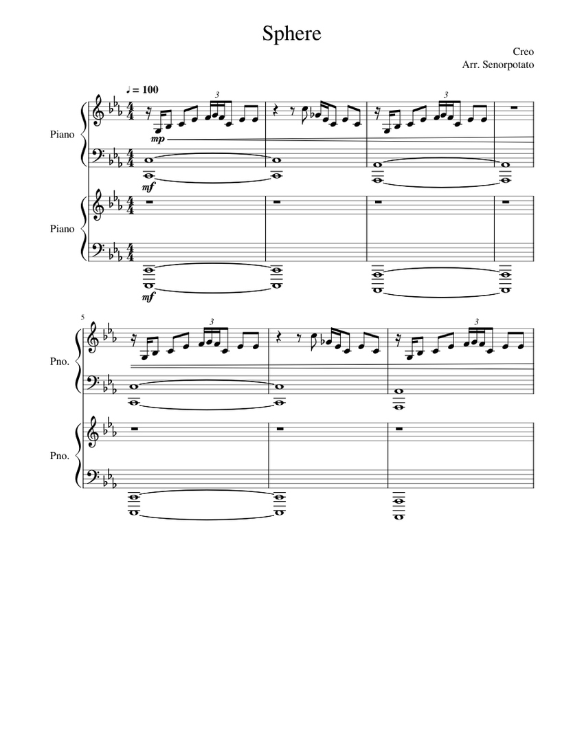 Sphere Sheet music for Piano (Piano Duo) | Musescore.com