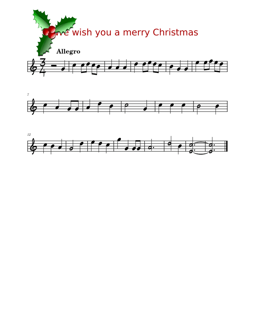 We wish you a Merry Christmas - piano tutorial