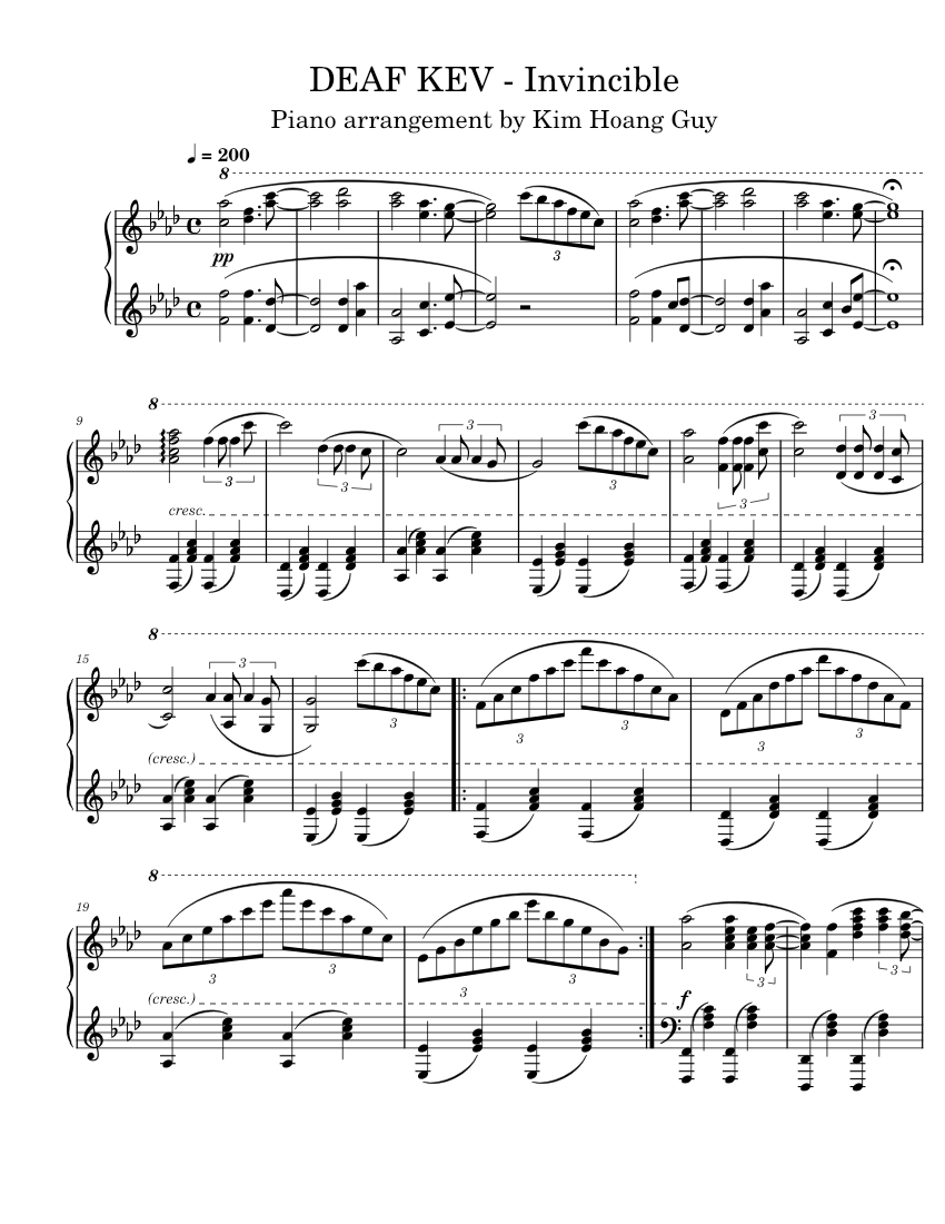 [Sheet Music] Deaf Kev - Invincible (Piano Cover by Kim Hoàng Huy ...