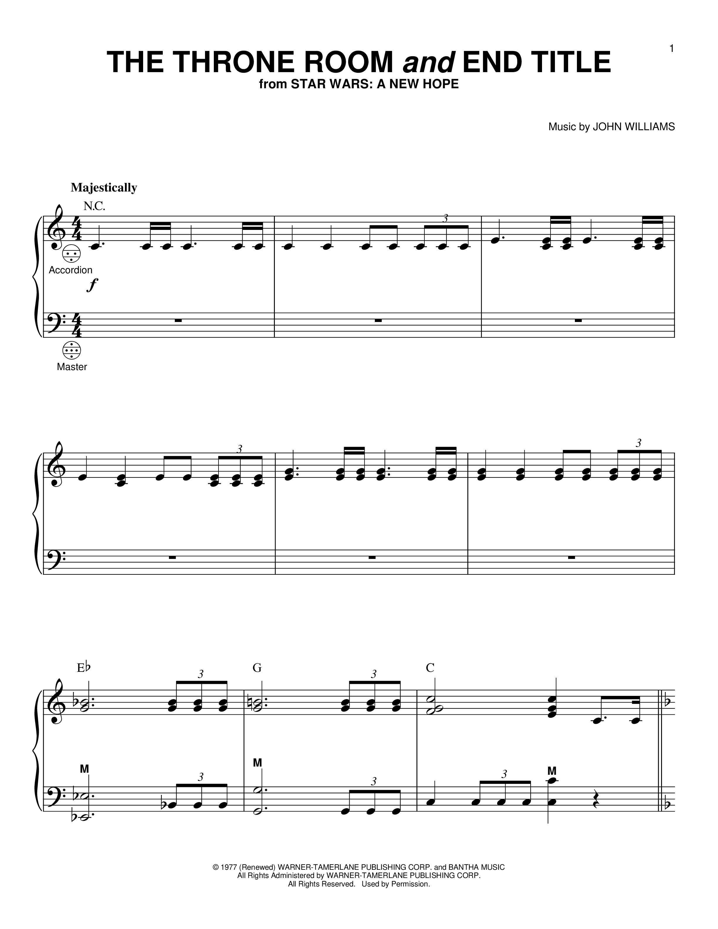 Play Official version of Throne Room and End Title (from Star Wars: A New Hope) Sheet Music by ...