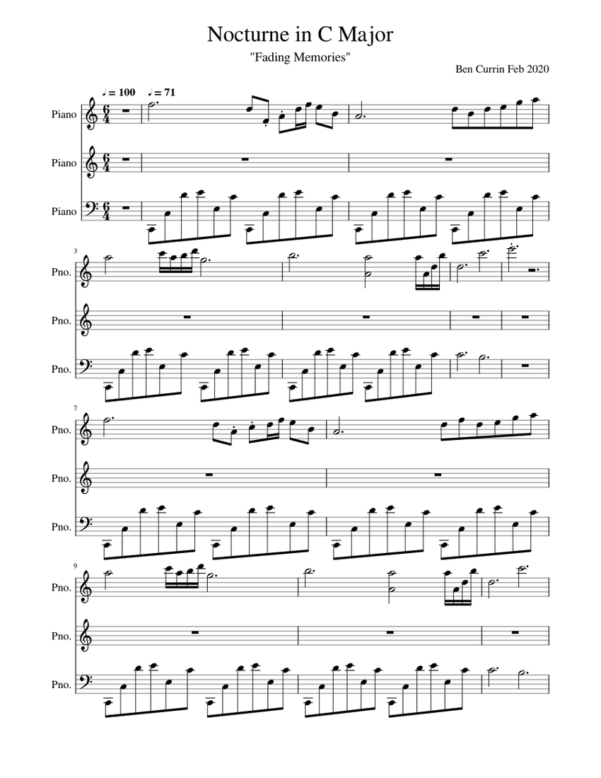 Nocturne in C Major Sheet music for Piano (Solo) | Musescore.com
