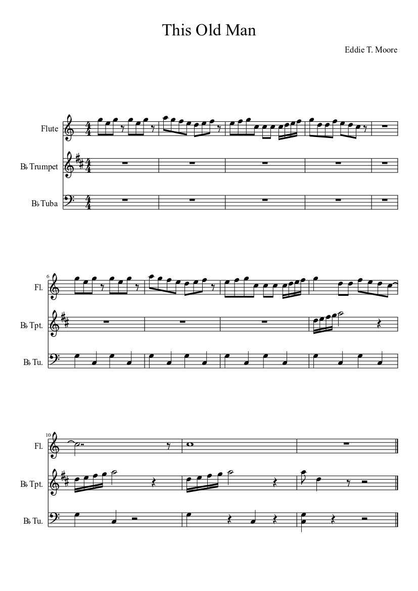 This Old Man Sheet music for Tuba, Flute, Trumpet other (Mixed Trio ...