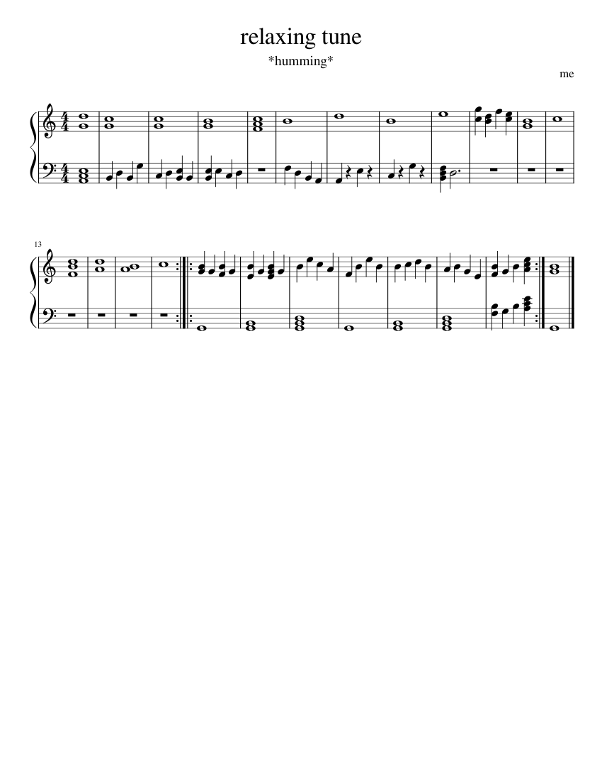 Try and relax Sheet music for Piano (Solo) Easy | Musescore.com