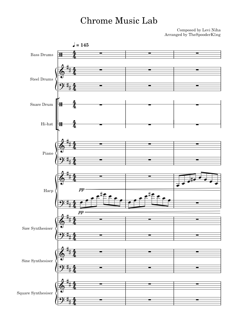 Chrome Music Lab – Levi Niha Sheet music for Piano, Drum group, Harp ...