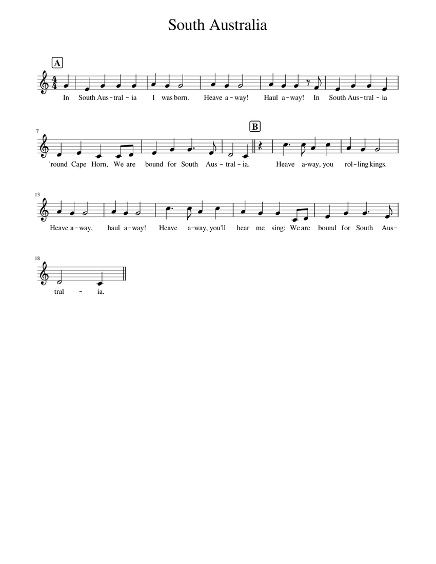 South Australia Sheet music for Piano (Solo) | Musescore.com