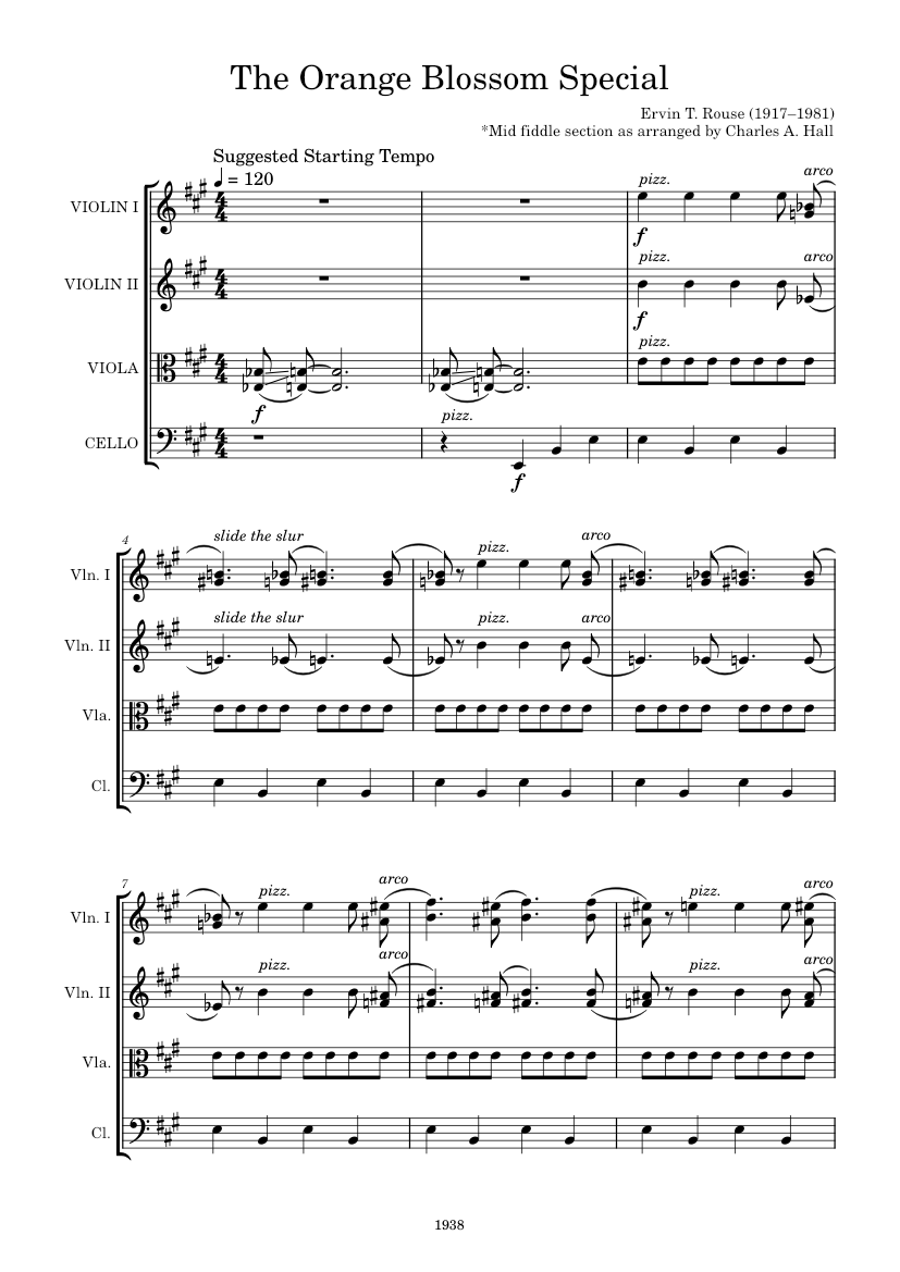 Orange Blossom Special – Ervin Rouse Sheet Music for Violin, Viola ...