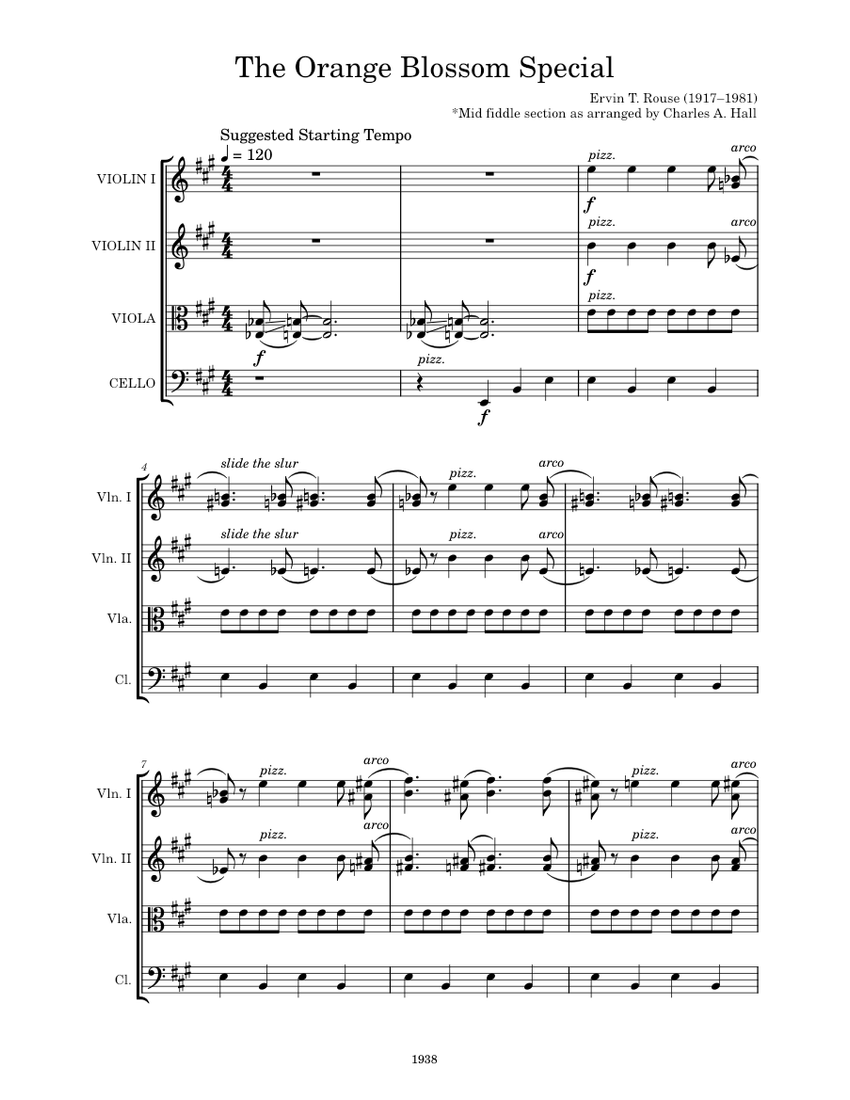 Orange Blossom Special – Ervin Rouse Sheet music for Violin, Cello ...