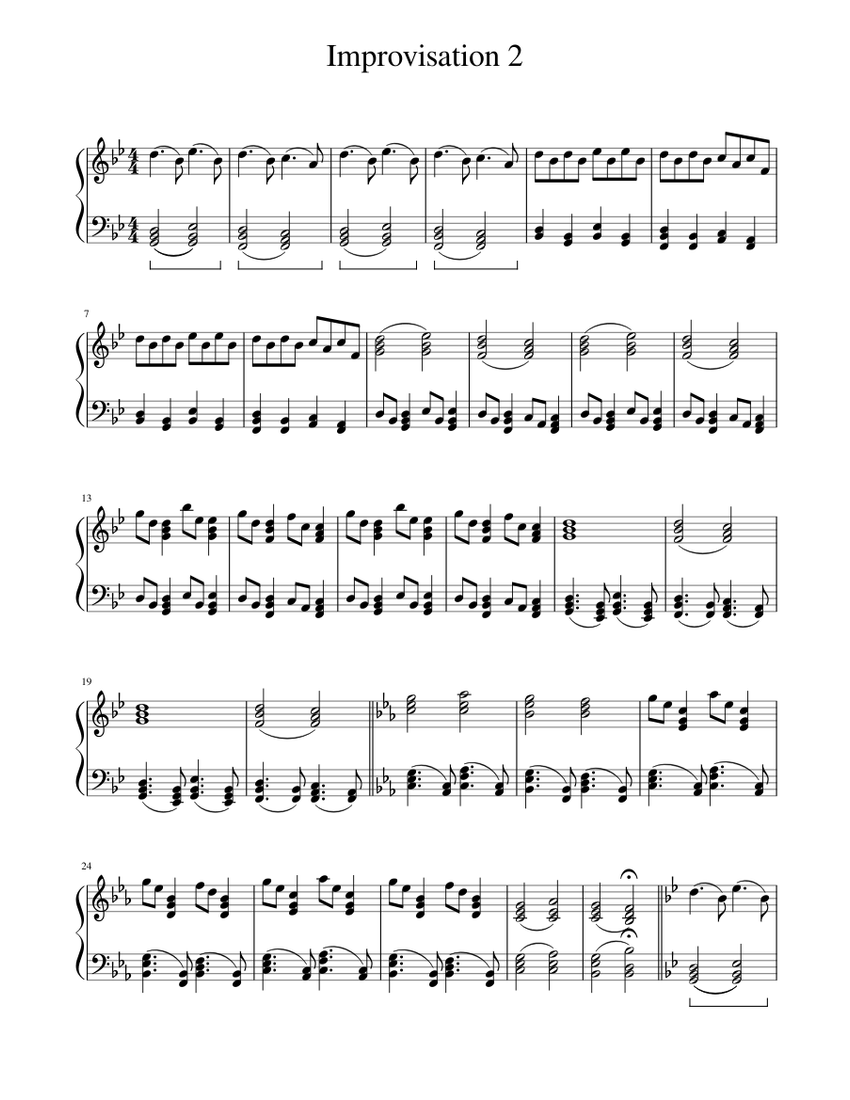 Improvisation 2 Sheet music for Piano (Solo) Easy | Musescore.com