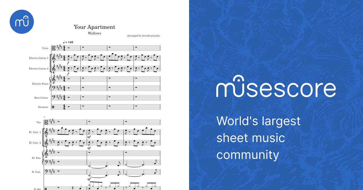 Your Apartment – Wallows Sheet music for Piano, Viola, Guitar, Bass ...