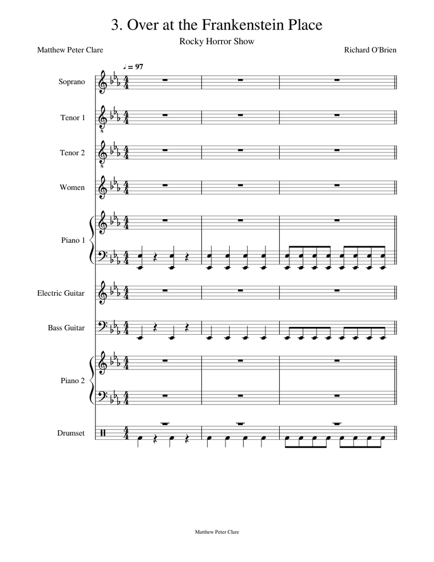 Over at the Frankenstein Place Sheet music for Piano, Soprano, Tenor ...
