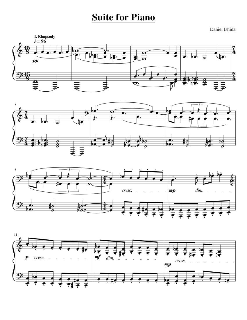 Piano suite Sheet music for Piano (Solo) | Musescore.com
