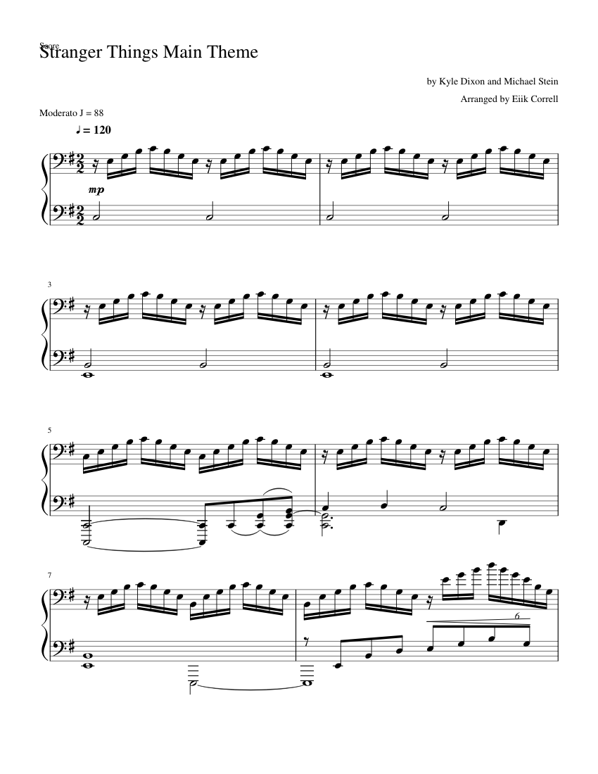 Stranger Things Sheet music for Piano (Solo) | Musescore.com