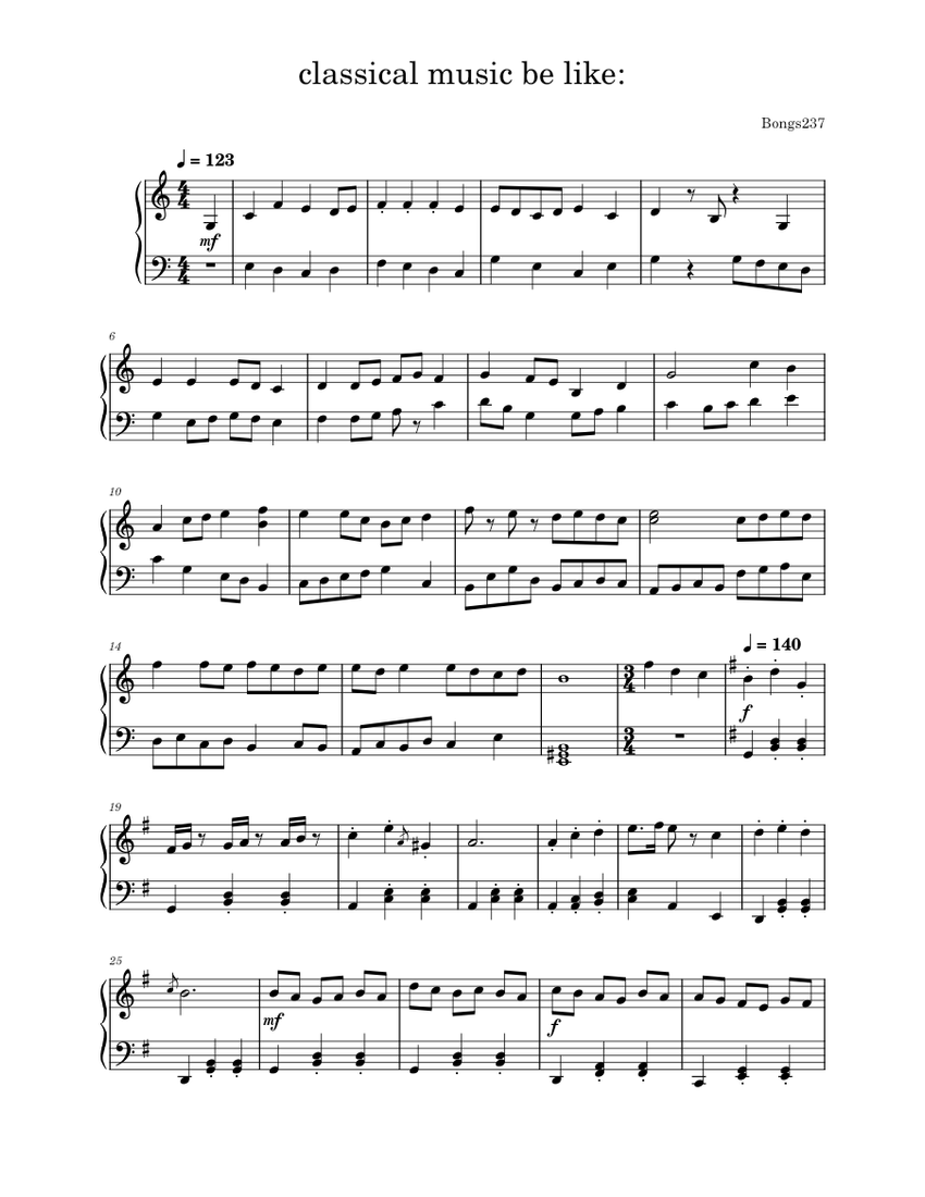 Classical music be like: Sheet music for Piano (Solo) | Musescore.com