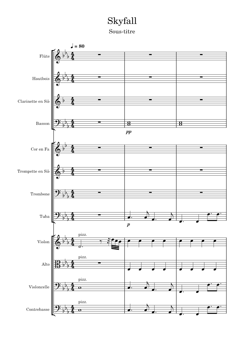 Skyfall – Adele Sheet Music for Trombone, Tuba, Flute, Oboe & more ...