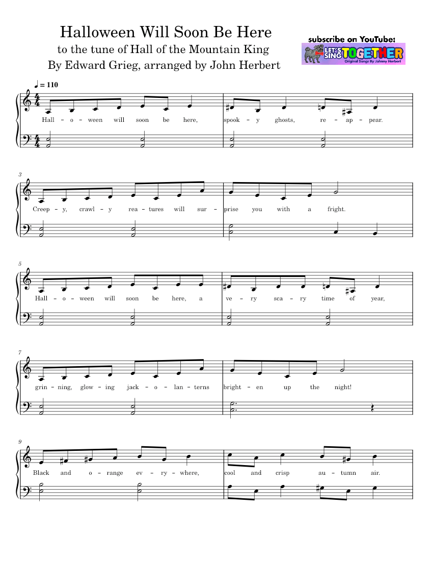 Hall of the Mountain King - easy piano Sheet Music for Piano (Solo ...