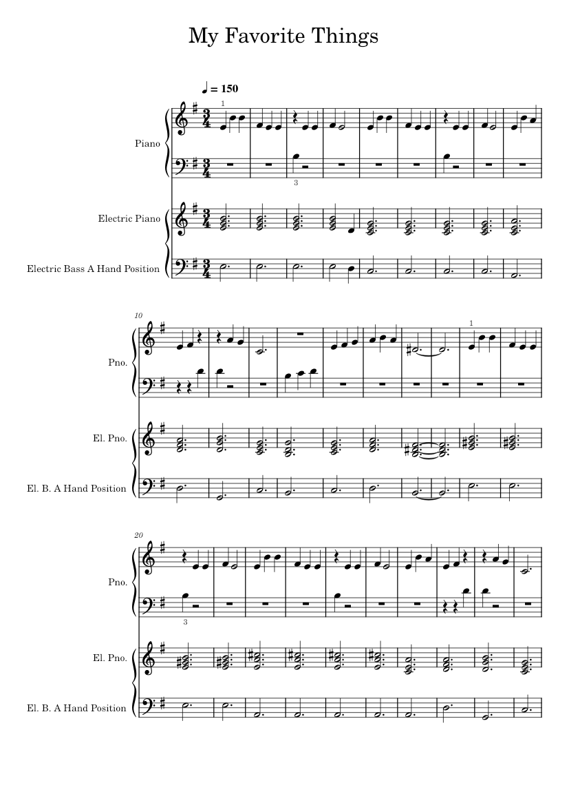 My Favorite Things - keys My Favorite Things Sheet music for Piano ...