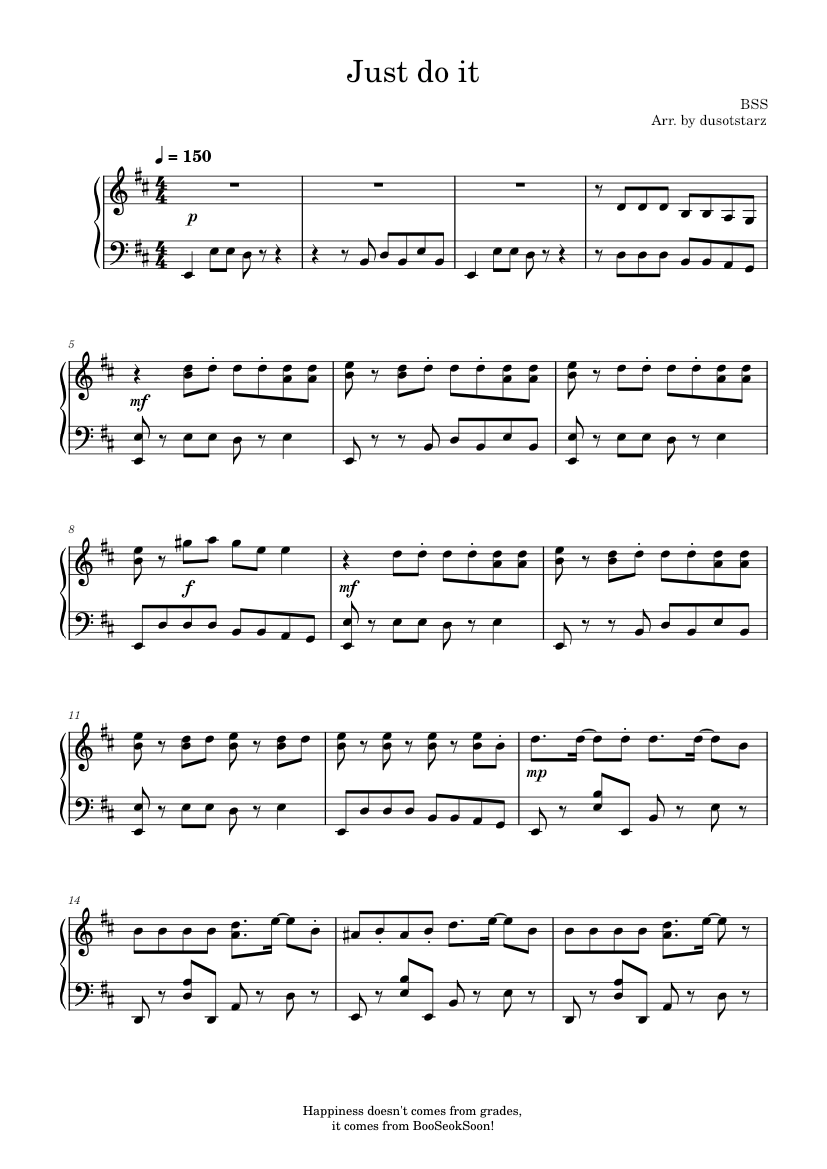 Just do it - BSS Sheet music for Piano (Solo) | Musescore.com