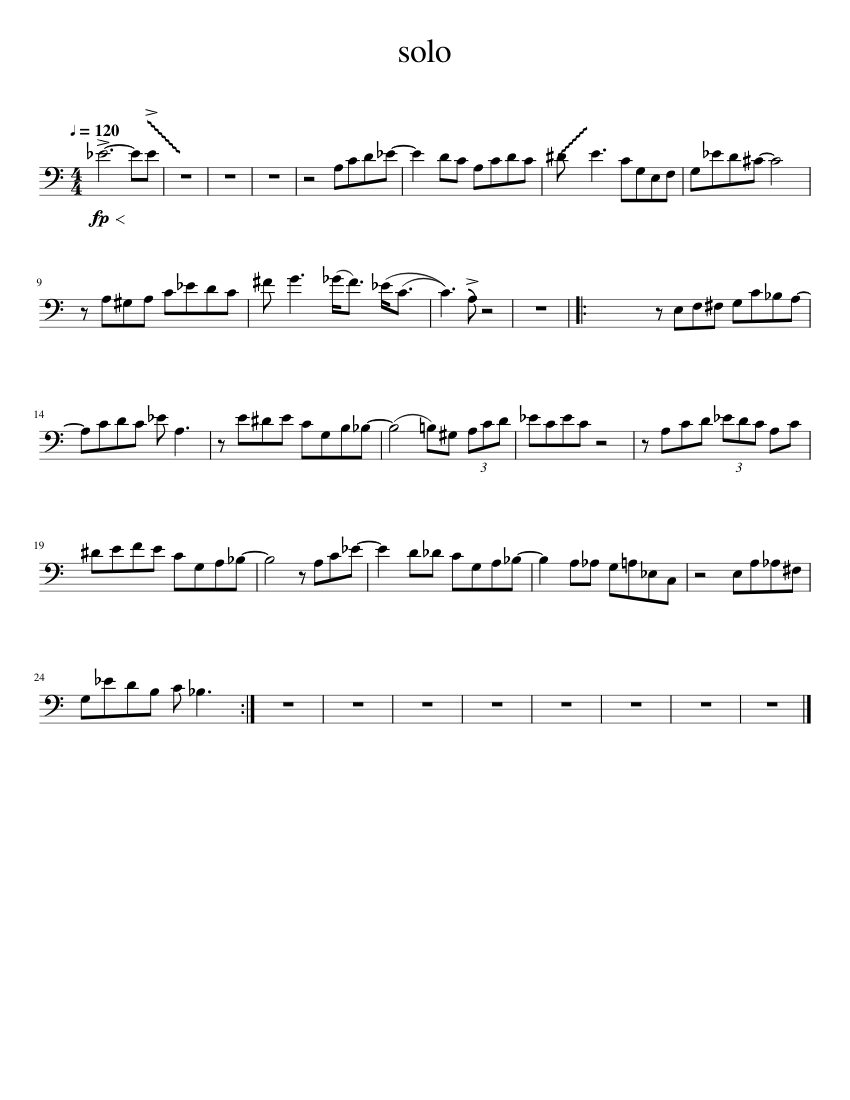 Baritone jazz solo Sheet music for Euphonium (Solo) | Musescore.com