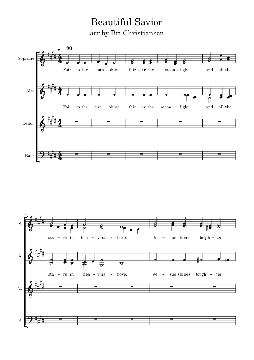 Beautiful Savior – Darwin Wolford Sheet music for Soprano, Alto, Tenor ...