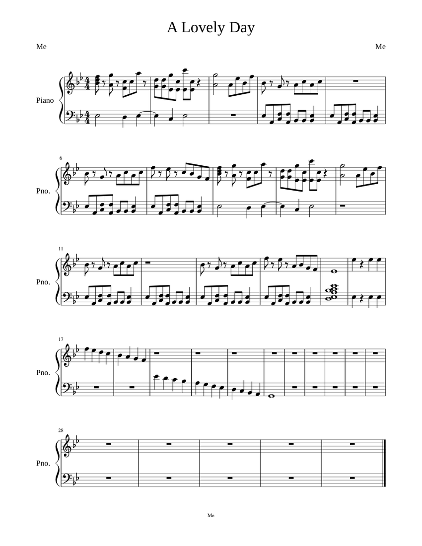 A Lovely Day Sheet music for Piano (Solo) | Musescore.com