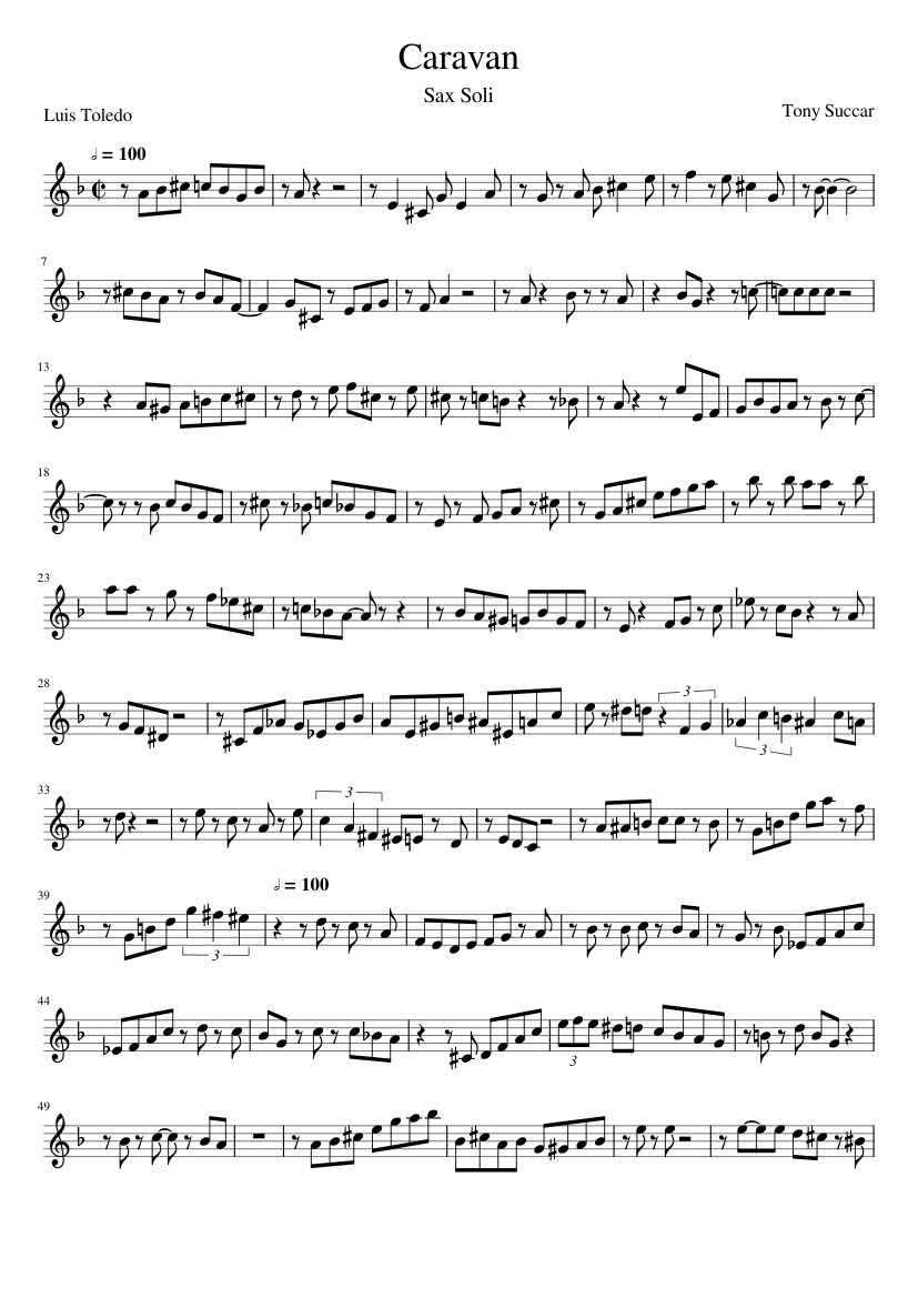 Caravan Soli Sheet music for Saxophone alto (Solo) | Musescore.com