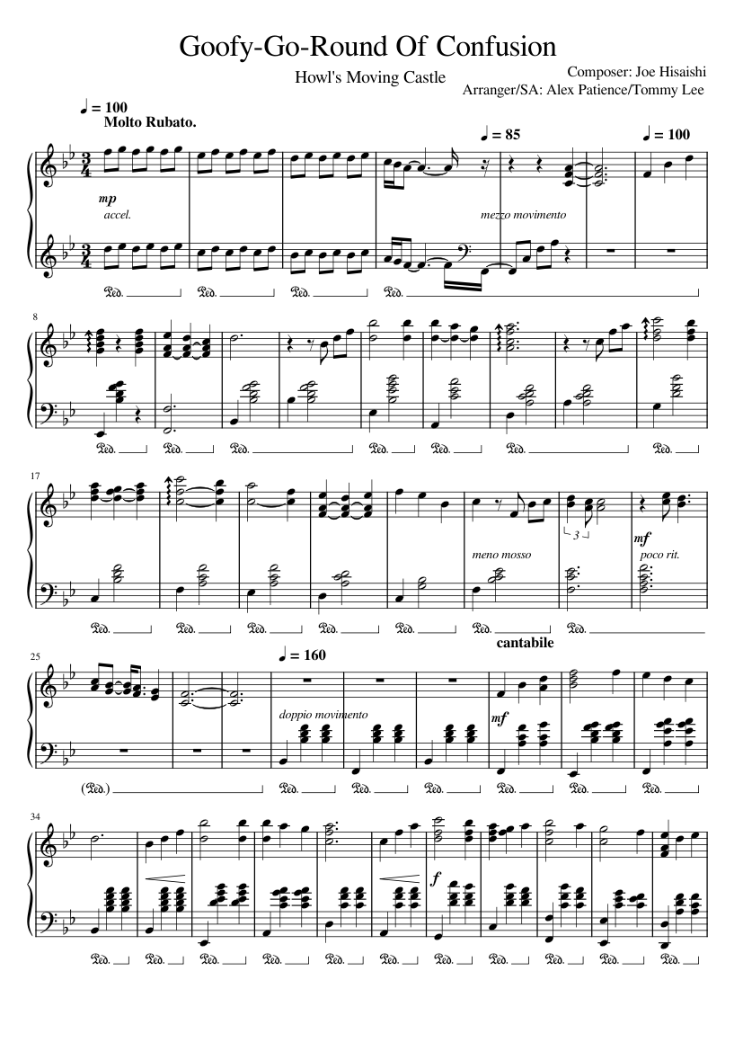 Merry-Go-Round of Life – Joe Hisaishi Goofy Go Round Sheet music for ...