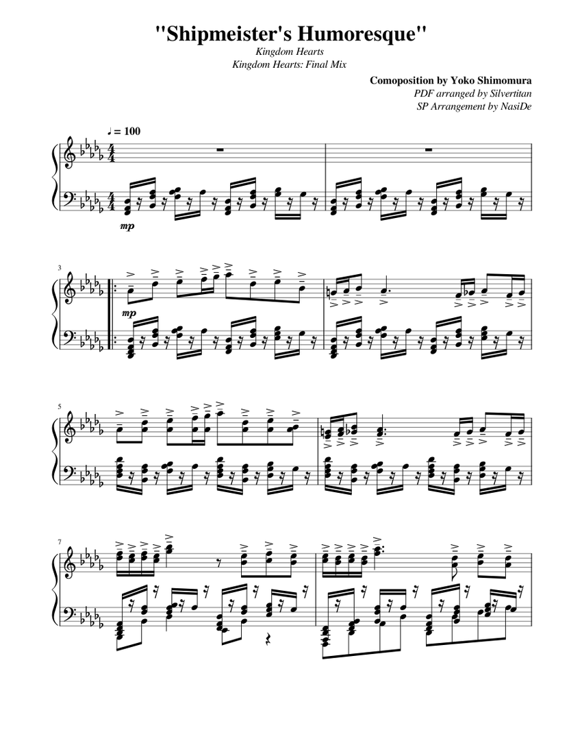 Shipmeister's Humoresque Sheet music for Piano (Solo) | Musescore.com