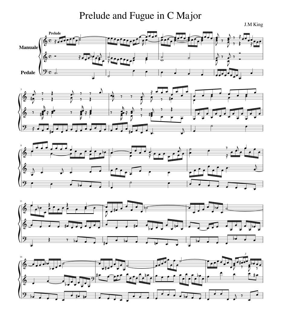 Prelude and Fugue in C Major Sheet Music for Organ (Solo) | MuseScore.com