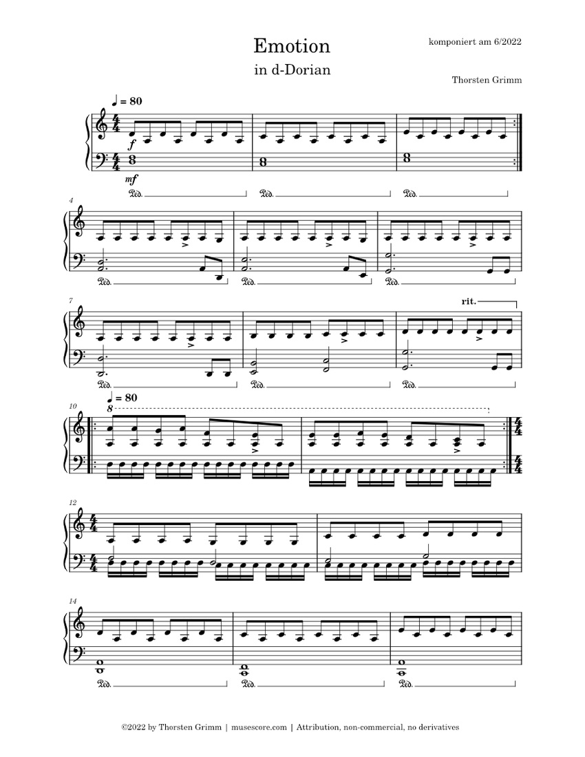 Emotion Sheet music for Piano (Solo) | Musescore.com