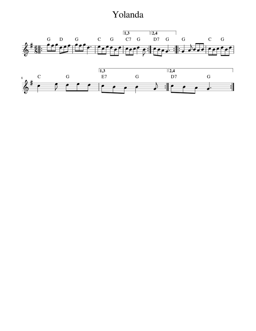 Yolanda* Sheet music for Piano (Solo) | Musescore.com
