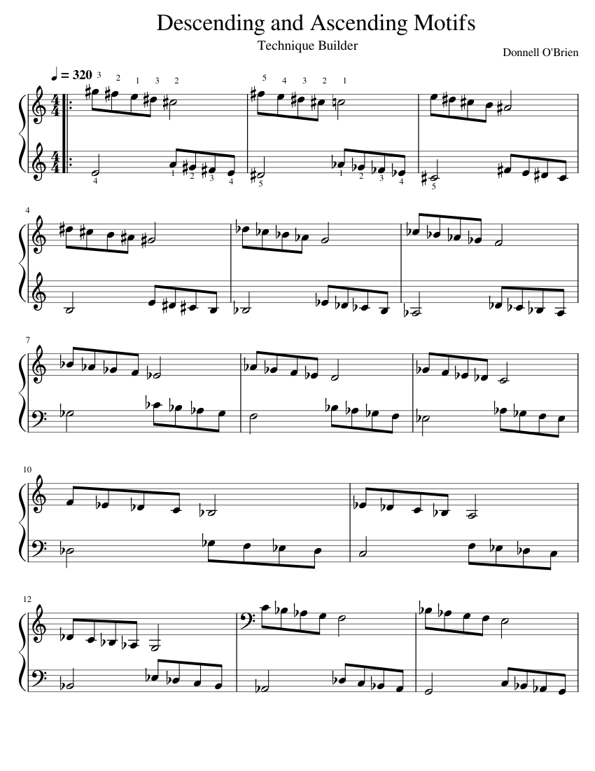 Descending and Ascending Motifs Sheet music for Piano (Solo) Easy ...