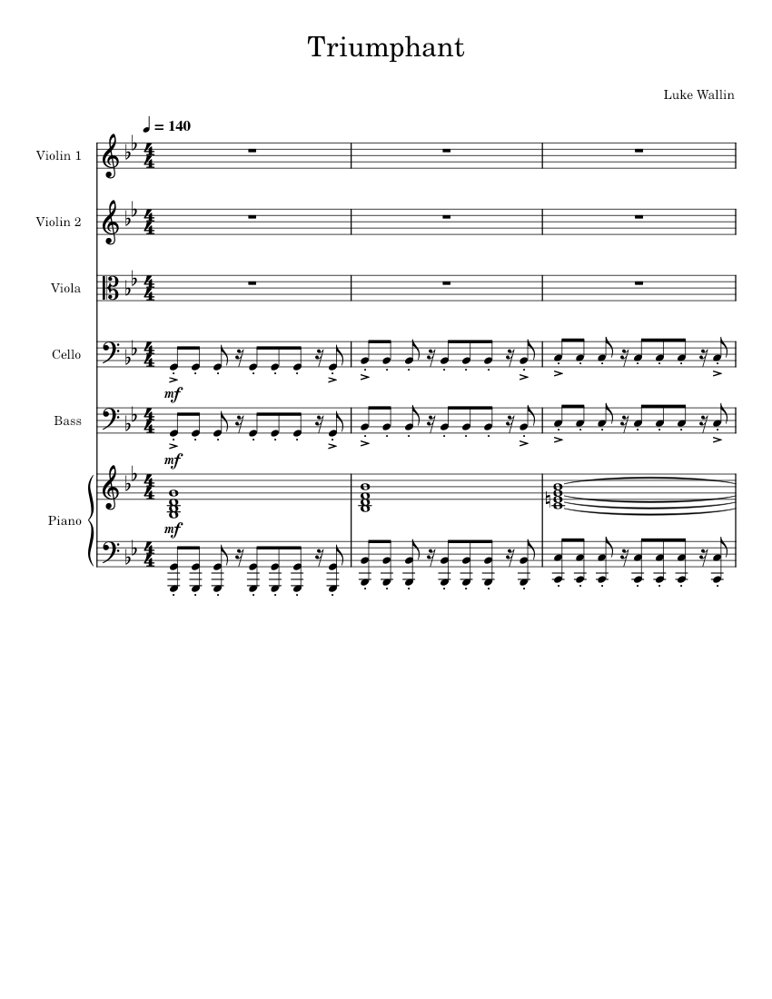 Triumphant - an original composition by Luke Wallin Sheet music for ...