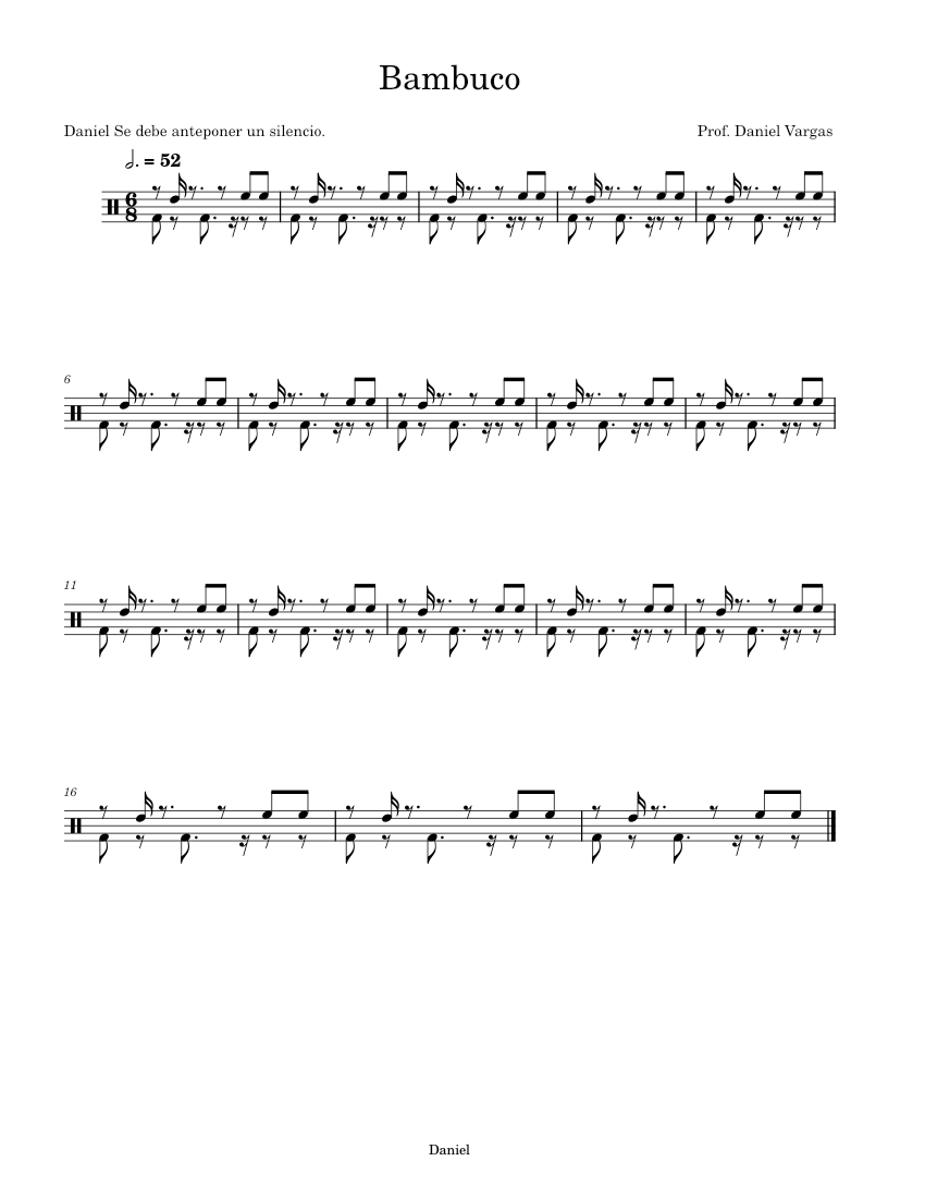 Bambuco Sheet music for Drum group (Percussion Ensemble) | Musescore.com