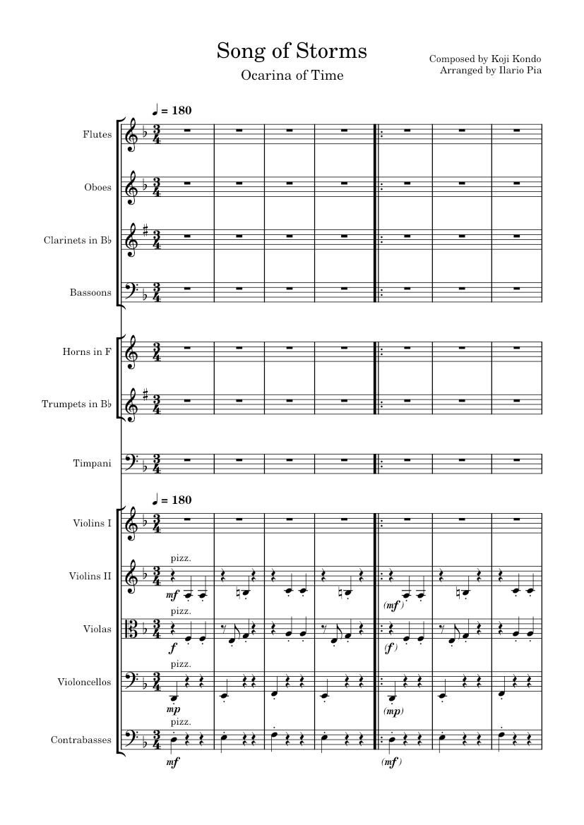 Song of Storms Sheet Music for Flute, Oboe, Bassoon, French horn & more ...