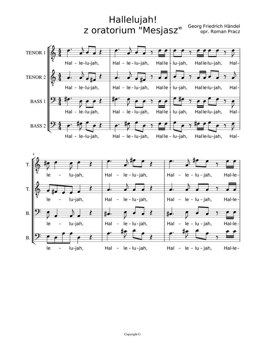 Hallelujah! z oratorium "Mesjasz" - piano tutorial