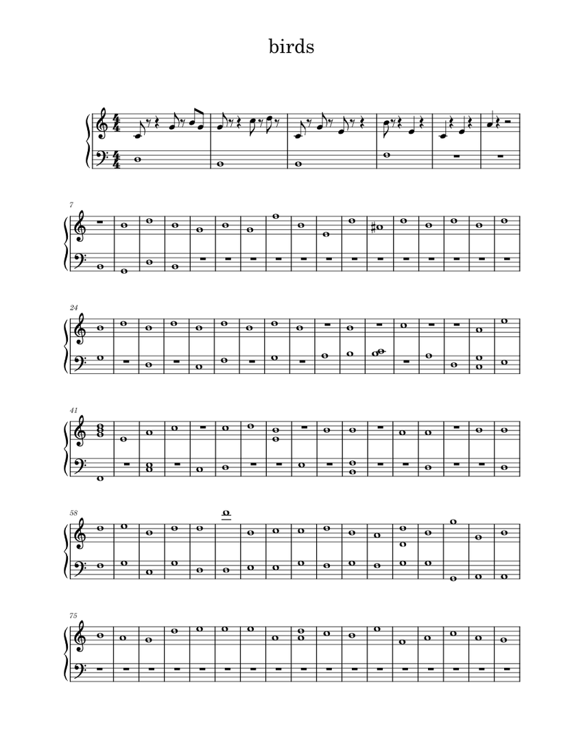 birds Sheet music for Piano (Solo) | Musescore.com