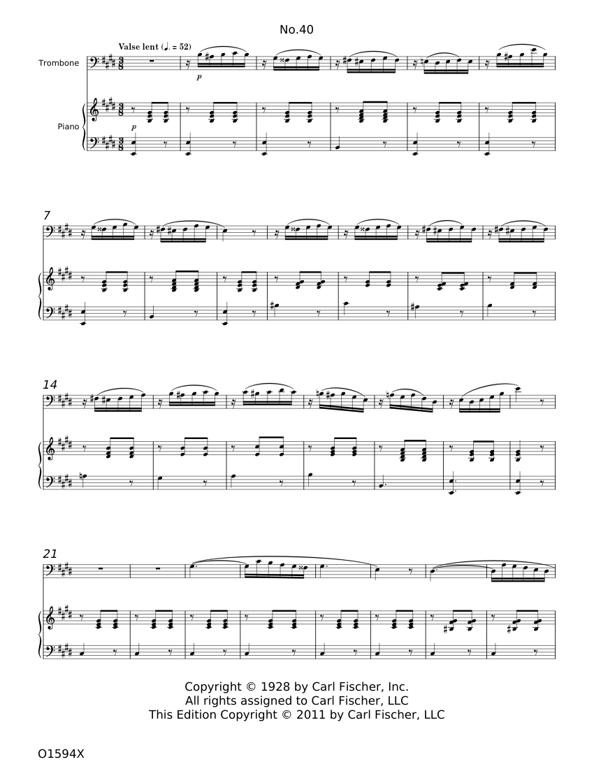 Melodious Etudes - Joannes Rochut Sheet music for Piano, Trombone (Solo ...