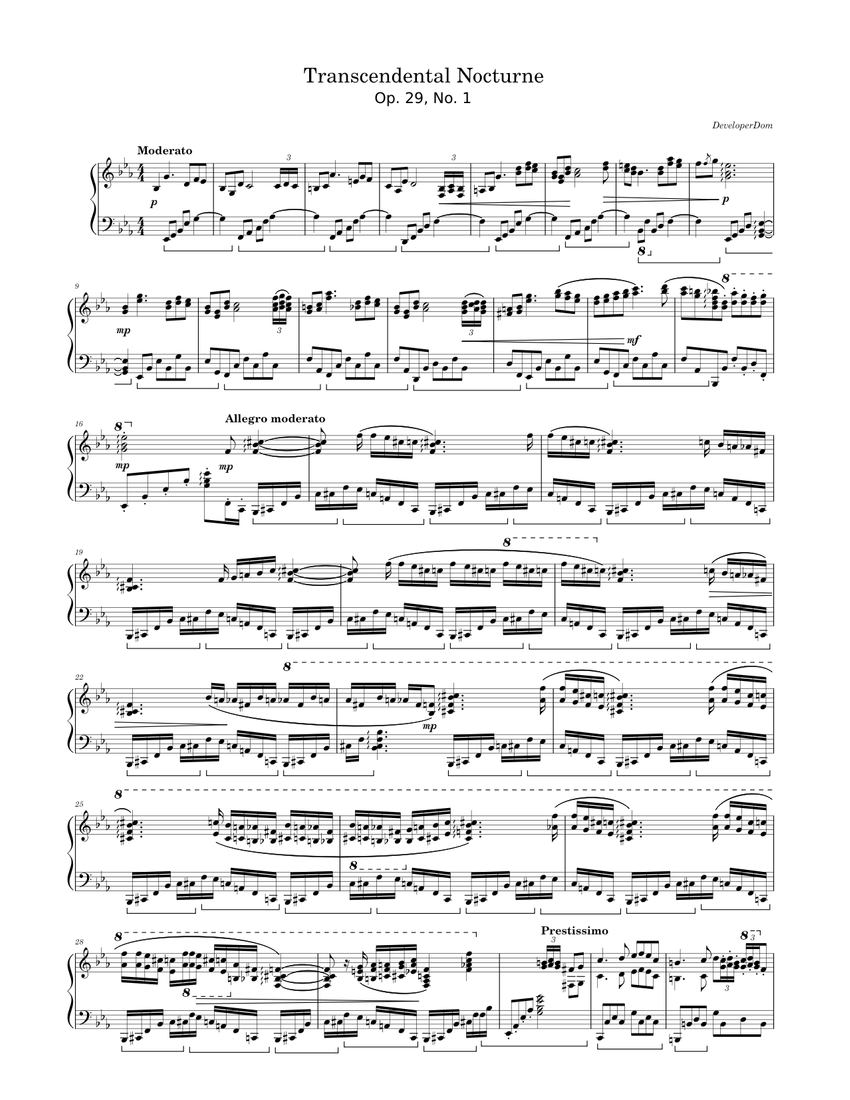 Transcendental Nocturne No.1 - Autumn Dance - Op.29 Sheet music for ...