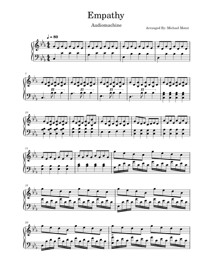 Empathy – Audiomachine Sheet music for Piano (Solo) | Musescore.com