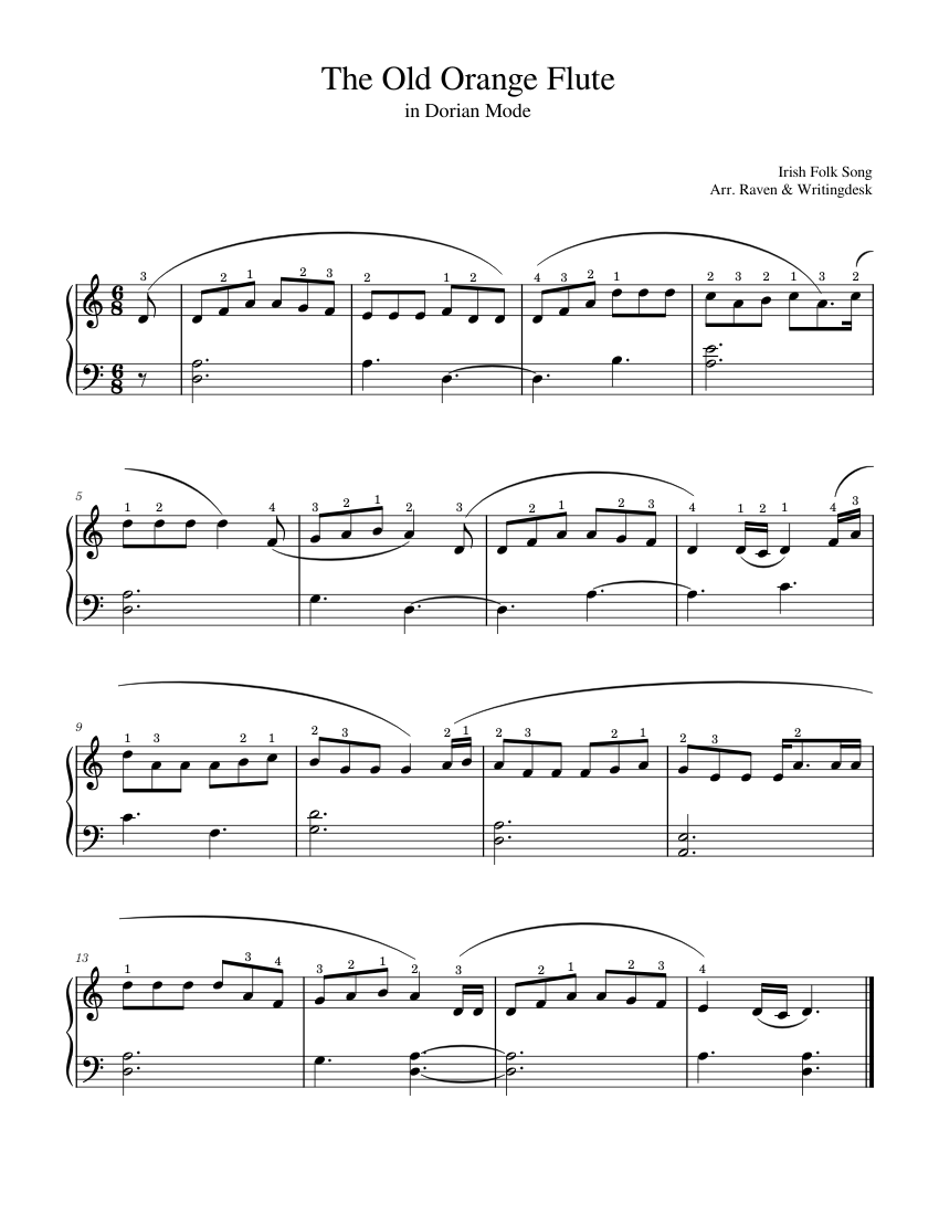 The Old Orange Flute Sheet music for Harp (Solo) | Musescore.com
