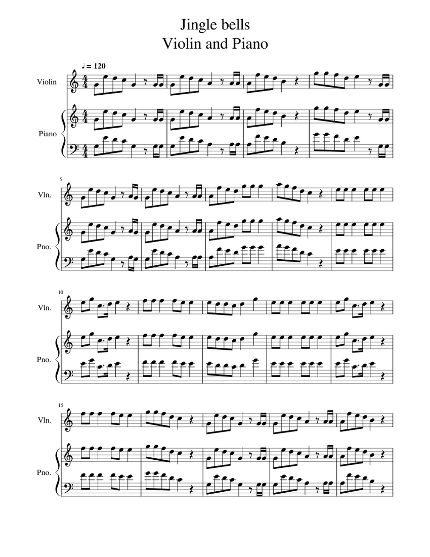 Jingle_bells_Violin_and_Piano Sheet music for Piano, Violin (Solo ...