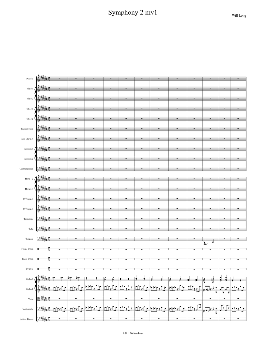 Symphony 2 mv 1 Sheet music for Violin, Trombone, Flute, Tuba, Oboe ...