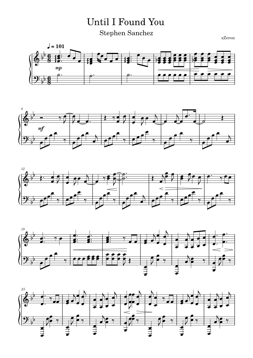 Until I Found You Piano Sheet Music
