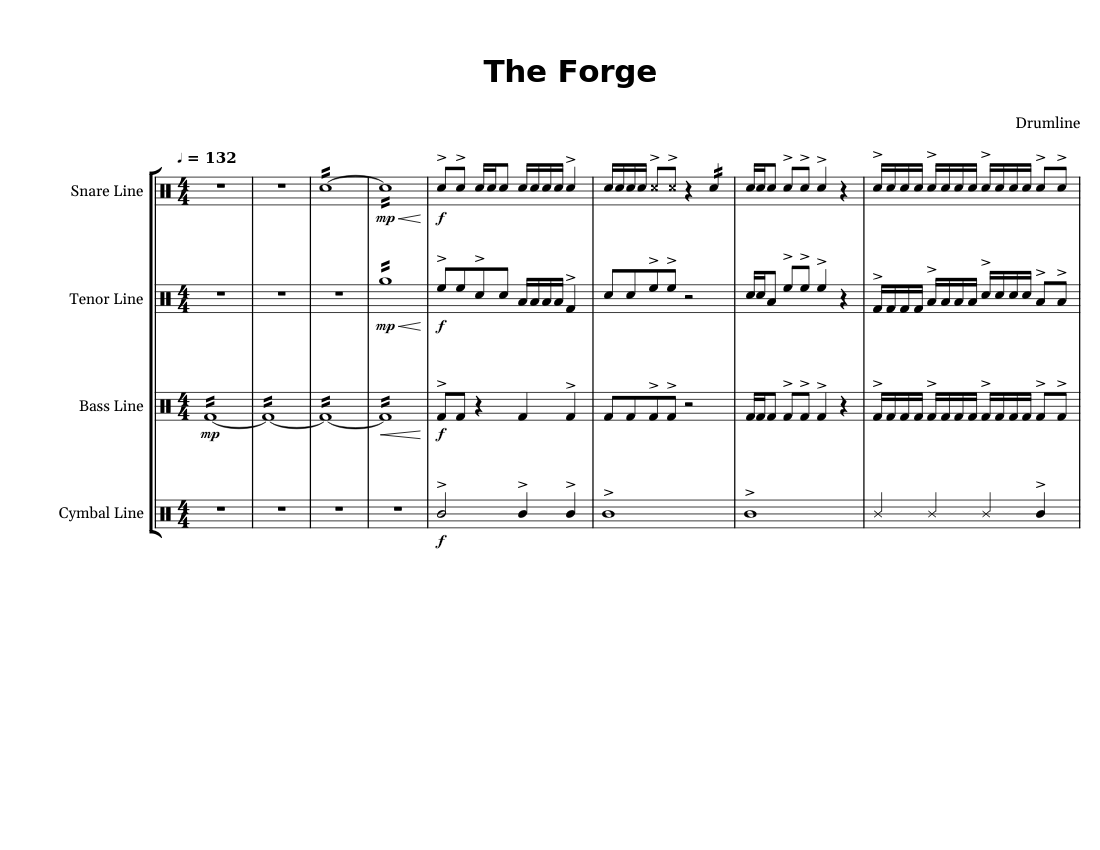 The Forge Sheet music for Snare drum, Crash, Tenor drum, Bass drum ...